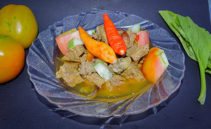 Spicy Beef Tongseng stock photo. Image of vegetable - 226370280