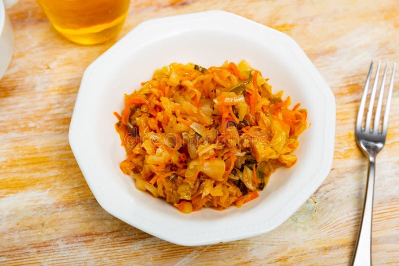 Spicy Braised White Cabbage As Side Dish or Main Course Stock Photo ...