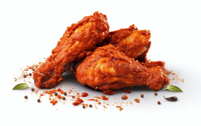 A Spicy Broast Against a White Backdrop Stock Photo - Image of bites ...
