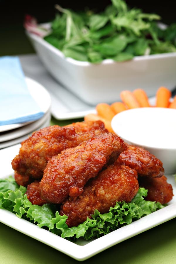 Spicy Buffalo Style Chicken Wings Stock Image - Image of delicious ...