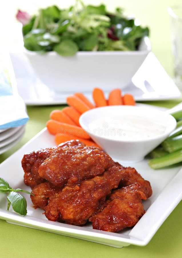 Spicy Buffalo Style Chicken Wings Stock Image - Image of nutrition ...