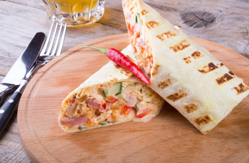 Spicy burrito rolls stock image. Image of snack, meal - 85007595