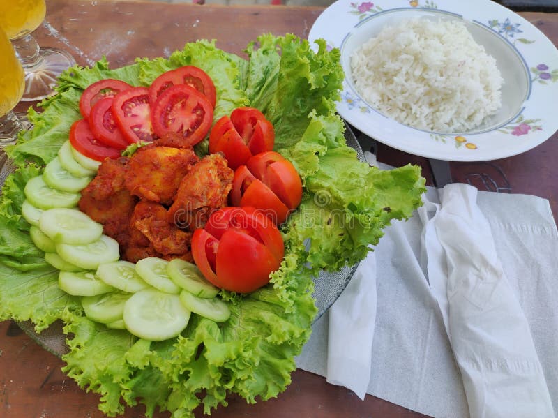 Spicy Chili Fried Chicken Cooked by Cooking Competition Participants ...