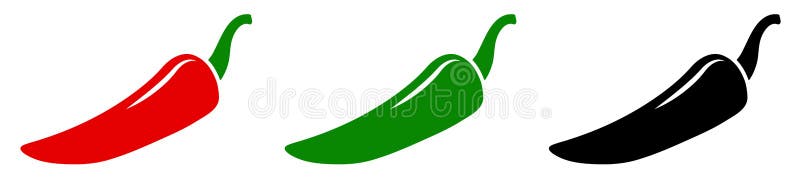 Chili level icons set stock vector. Illustration of chilli - 261720752