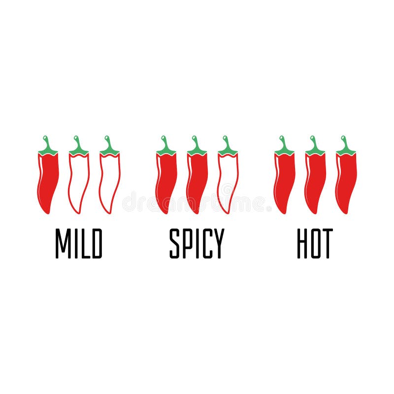 Spicy Chili Pepper Level Labels. Stock Vector - Illustration of icon ... Spicy Chili Pepper Level Labels. Stock Vector - Illustration of icon ...