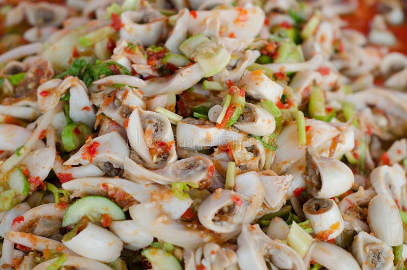 Spicy chitterlings salad stock photo. Image of macro - 32807356
