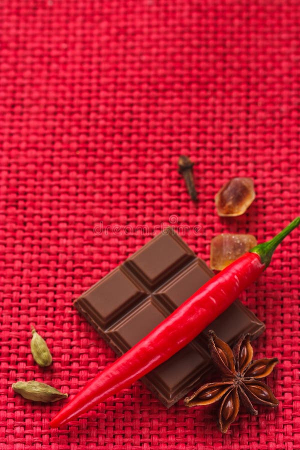 Spicy chocolate. stock image. Image of dark, candy, brown - 27202379