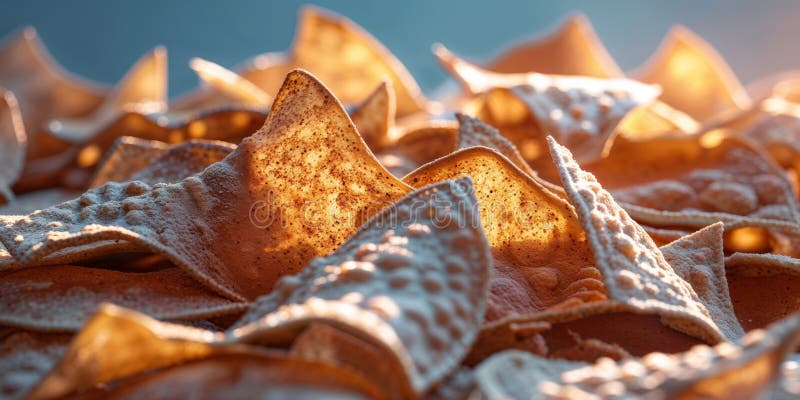 Spicy Cinnamon Sugar Tortilla Chips Background Texture. Stock Image ...