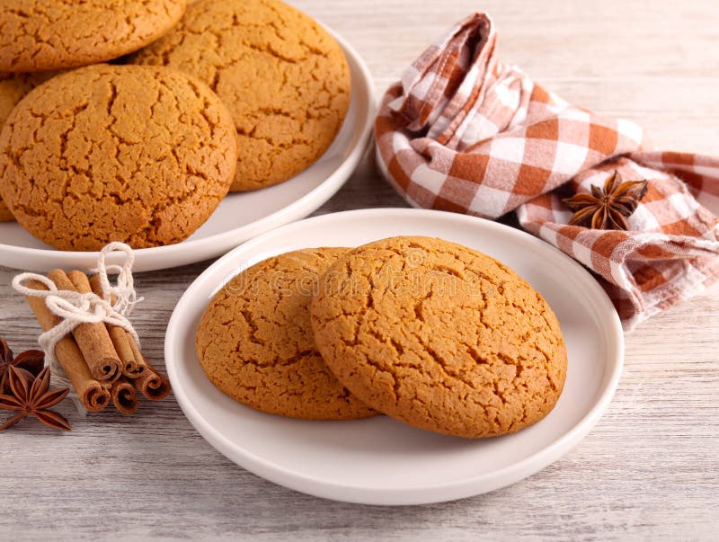 Spicy Cookies, Ginger Snaps Biscuits O Stock Photo - Image of sweet ...