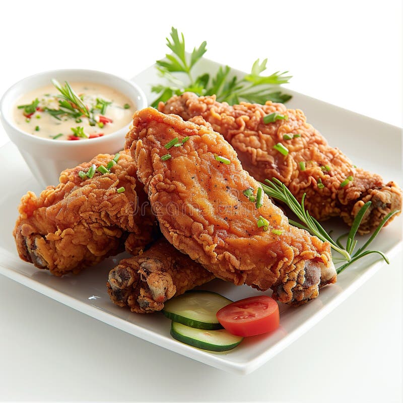 Spicy Crispy Fried Chicken Leg. Created with Generative AI Stock Image ...