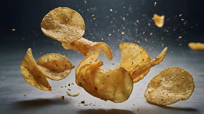 Spicy and Crispy Potato Chips, AI-generated Stock Illustration ...