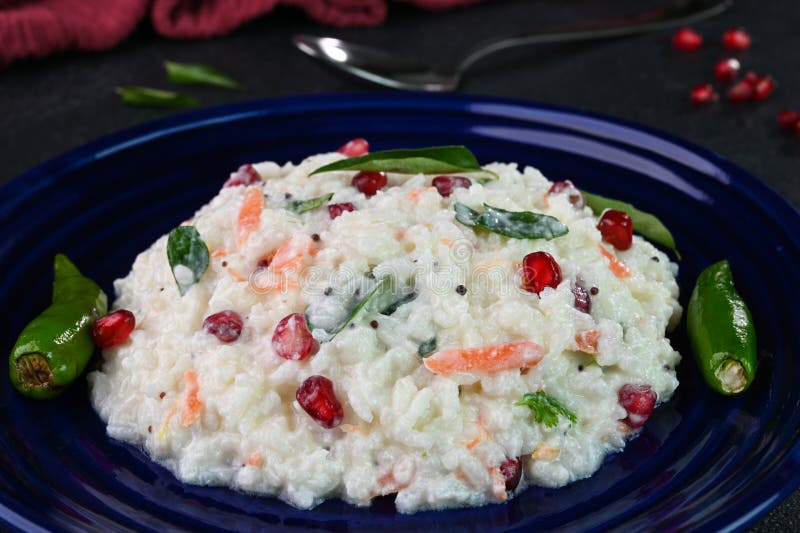 Curd Rice Served in a Plate Stock Photo - Image of chart, trading ...