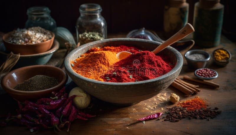Spicy Curry Powder and Paprika Seasoning Blend Generated by AI Stock ...