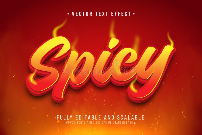 Red Spicy Text Effect - Editable Text Effect Stock Vector ...