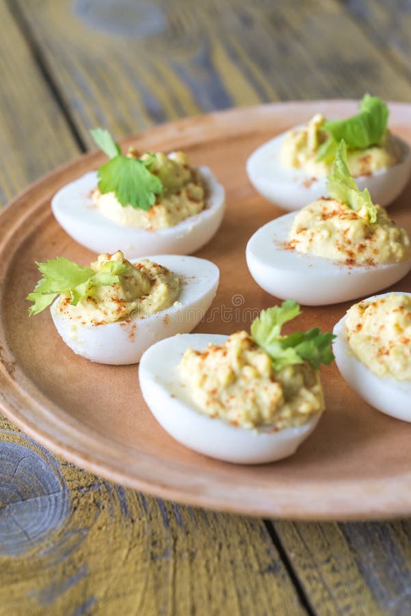 Spicy deviled eggs stock photo. Image of deviled, garnish - 56984030