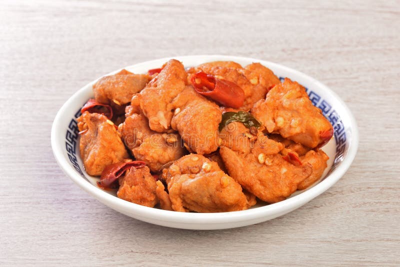 Spicy dice chicken stock image. Image of vegetable, meal - 287961215