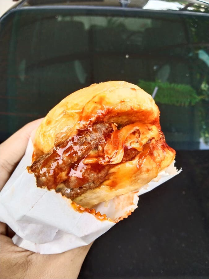 Spicy Double Beef Burger with Cheese Stock Photo - Image of double ...