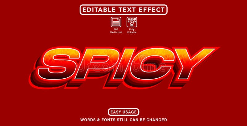 Spicy Editable Font Effect Style Stock Illustration - Illustration of ...