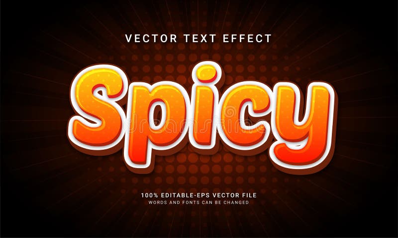 Spicy Editable Text Effect with Hot Food Menu Theme Stock Vector ...