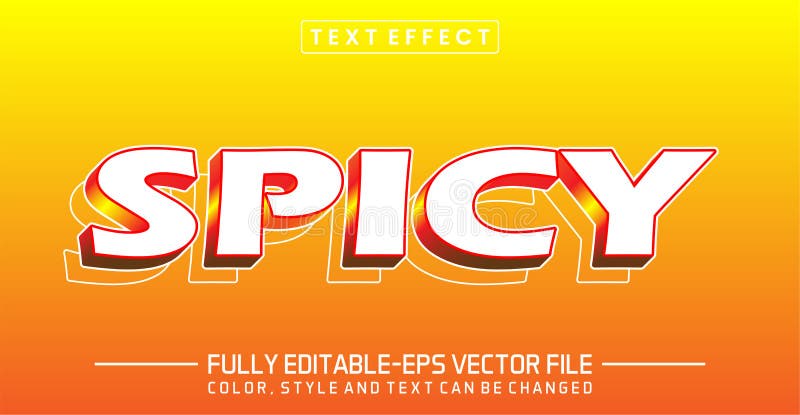 Spicy Font Text Effect Editable Stock Vector - Illustration of graphic ...