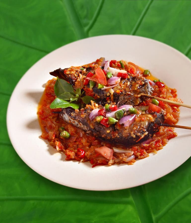 Spicy fish stock image. Image of plate, steak, spiced - 12598669