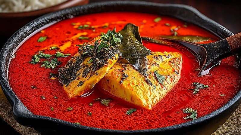 Spicy Fish Curry in Cast Iron Stock Image - Image of seafood, meal ...