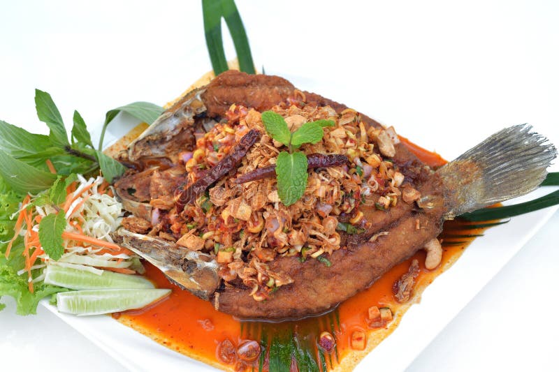 Spicy fish stock image. Image of chili, herbs, cuisine - 56139073