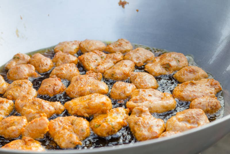 Spicy fried fish ball stock photo. Image of dining, spicy - 49730250