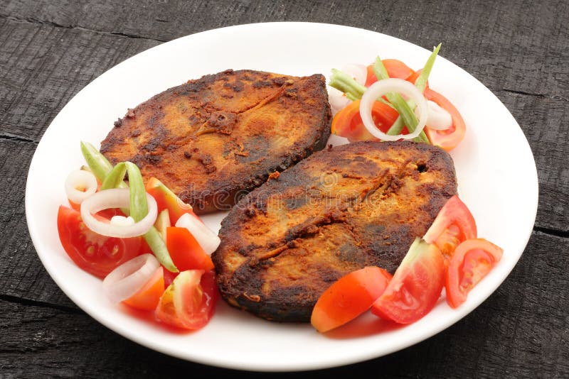 Spicy fried fish.Top view. stock image. Image of kitchen - 79207961