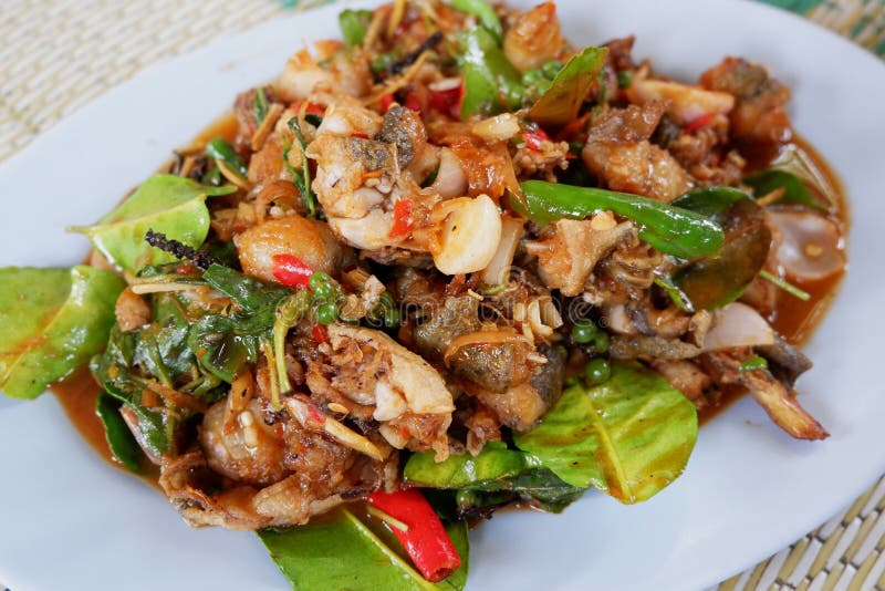 Spicy fried frog stock image. Image of dinner, herb, kitchen - 94537813
