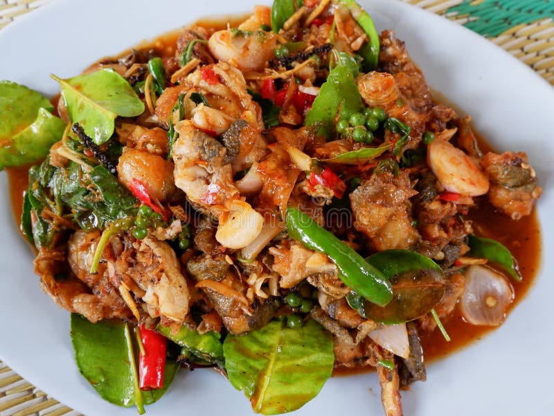 Spicy fried frog stock photo. Image of dinner, juicy - 94537840