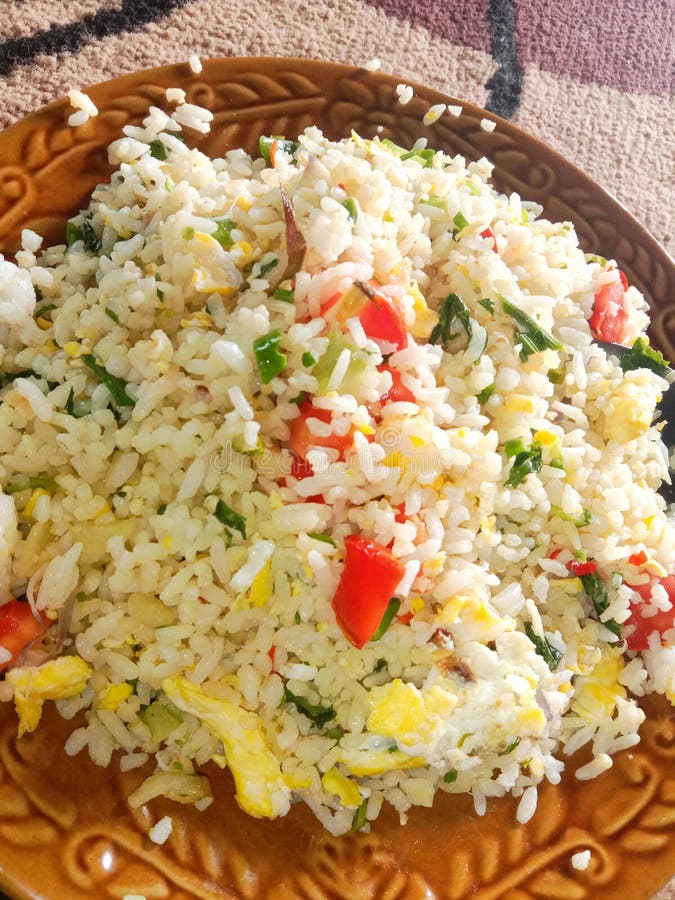Spicy Fried Rice with Double Egg Stock Image - Image of double, rice ...