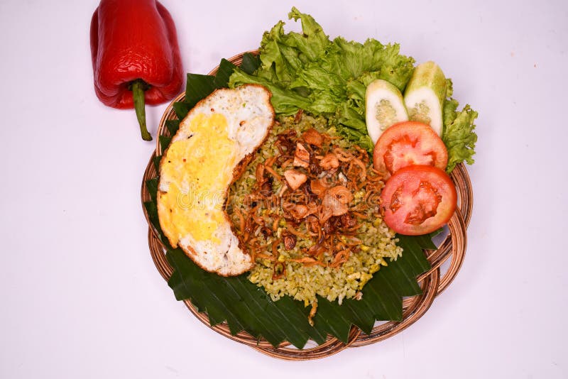 Spicy Fried Rice with Egg Added Stock Photo - Image of barbq, fire ...