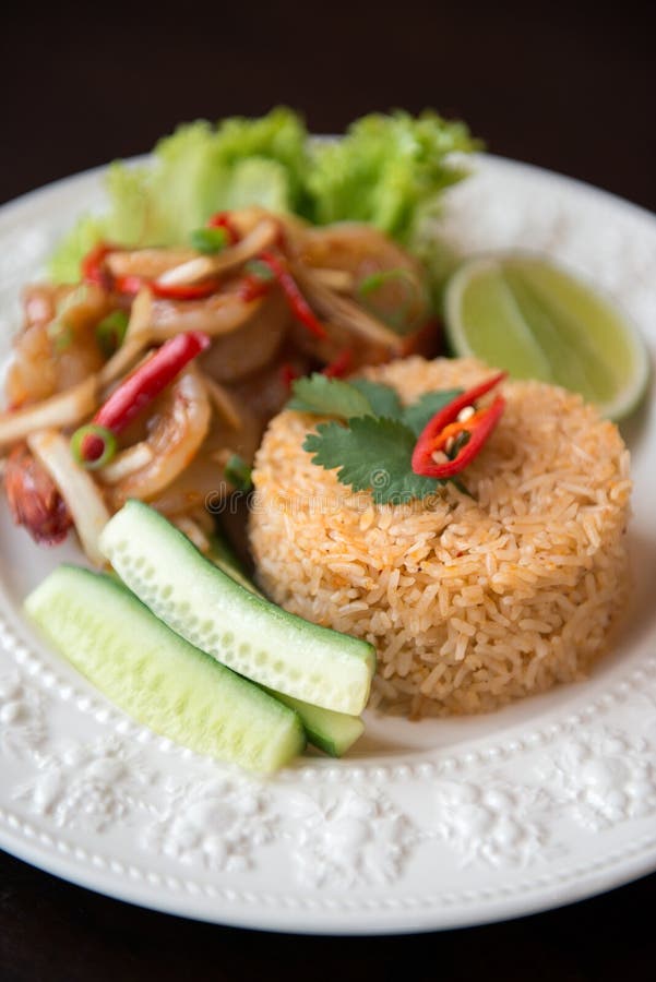 Spicy Fried Rice with Prawn. Stock Image - Image of fresh, fried: 68580593