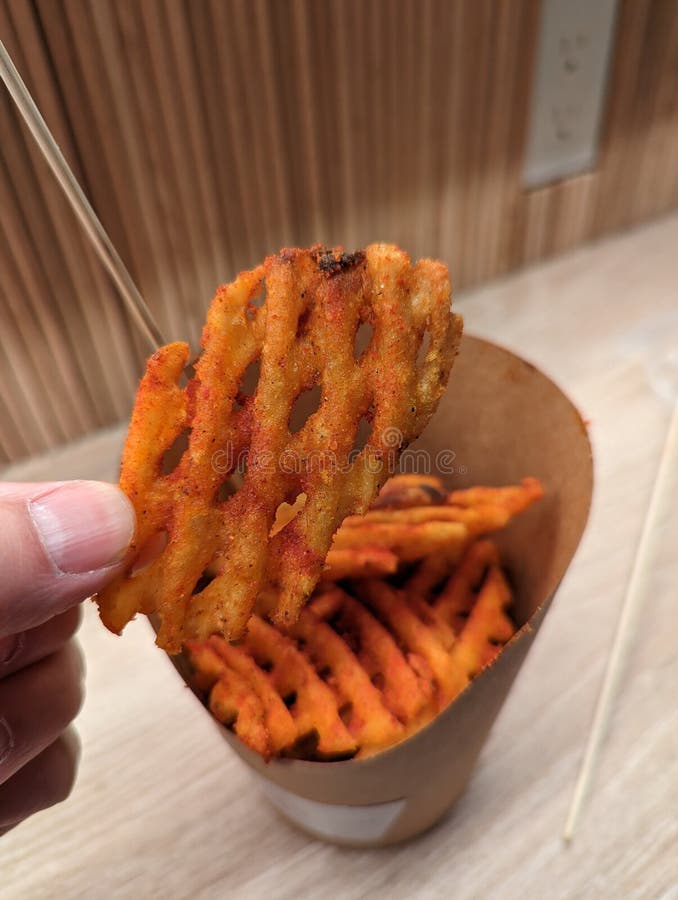 Spicy fries waffle tasty stock image. Image of fries - 272724905