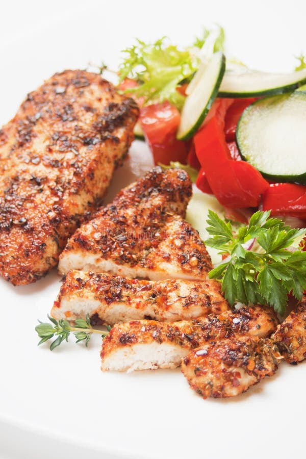Spicy grilled chicken meat stock photo. Image of chicken - 24719840