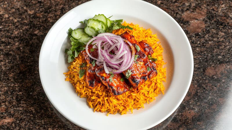 Spicy Grilled Chicken Rice Bowl Restaurant Food Stock Image - Image of ...