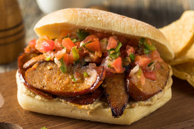 Spicy Homemade Chorizo Sandwich Stock Image - Image of dinner, salami ...
