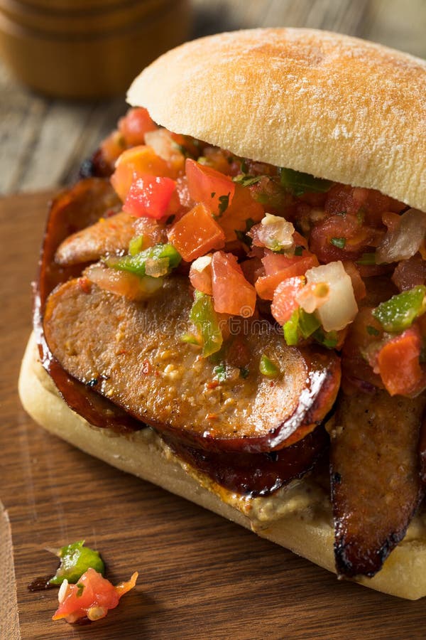 Spicy Homemade Chorizo Sandwich Stock Image - Image of mexican, street ...