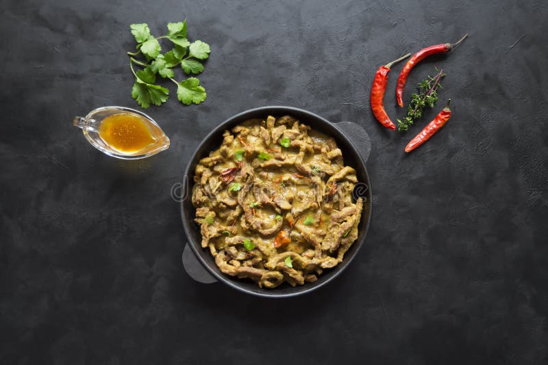 Spicy Indian Beef Curry. Indian Dish with Meat. Stock Photo - Image of ...