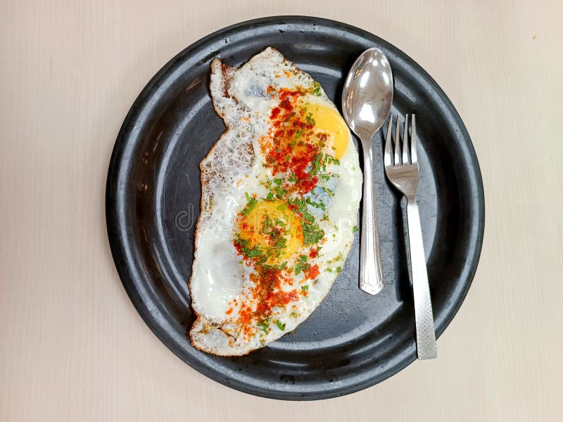 Spicy Indian Egg Half Fry-1 Stock Photo - Image of plate, healthy ...