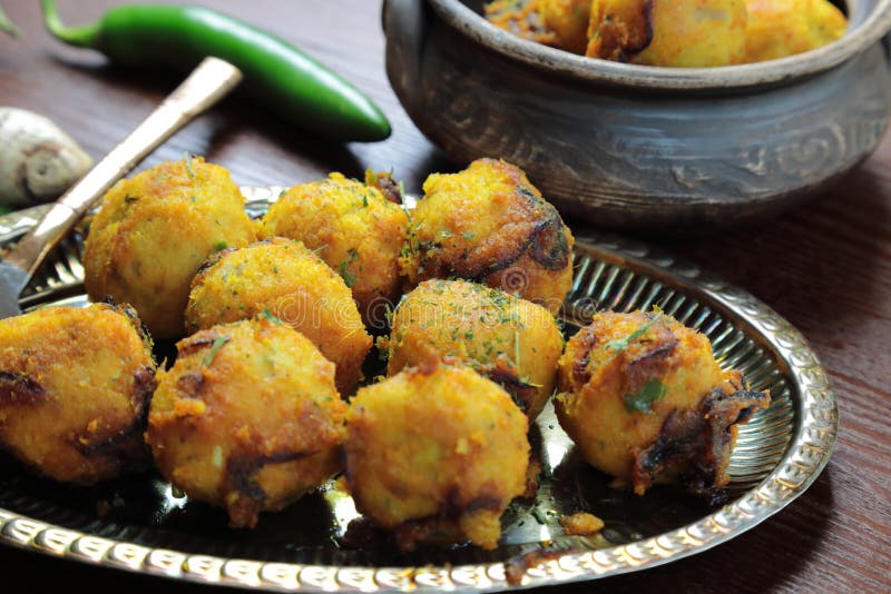 Spicy Indian Vegan Moong Daal Balls Stock Photo - Image of wada, curd ...