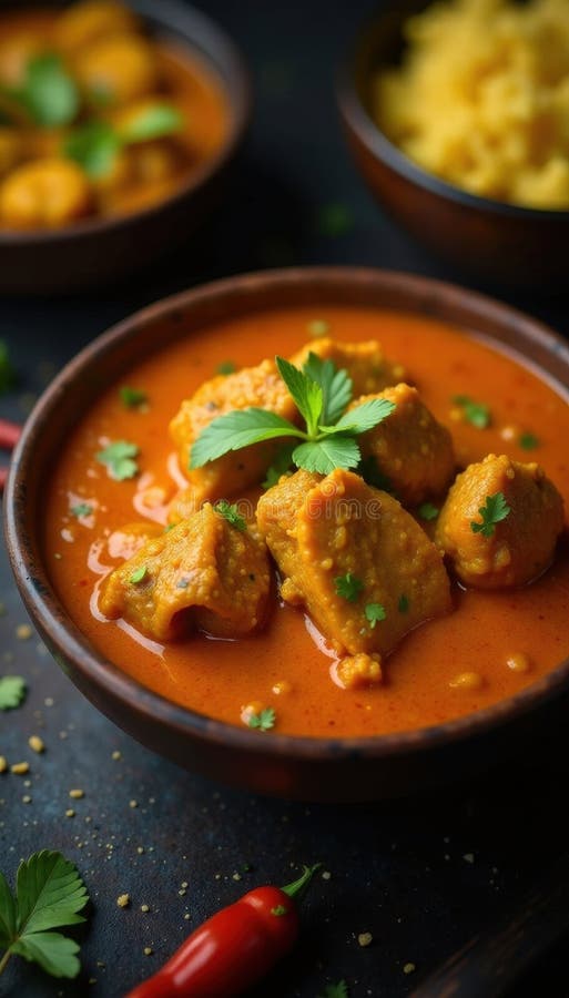 Spicy Kolhapuri Mutton Curry in a Traditional Bowl , Curry, Red Chili ...