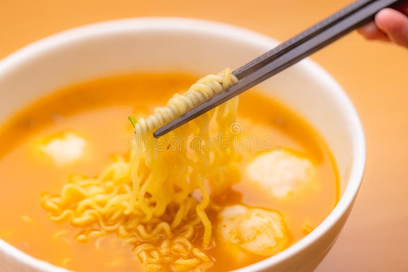 Spicy Korean Instant Noodles Stock Image - Image of noodle, ball: 279920707