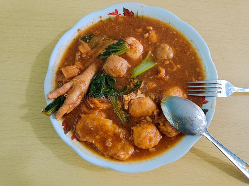 Spicy Level Seblak Noodles, Buffet Seblak Noodles. Stock Image - Image ...