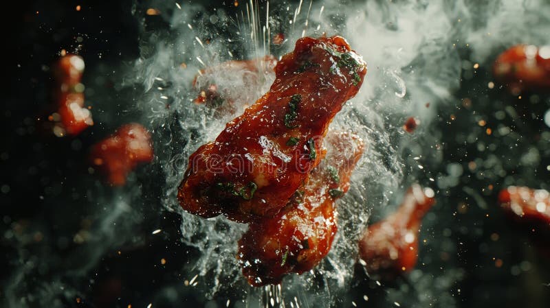 Spicy Meat Exploding in Water with a Splash Stock Illustration ...