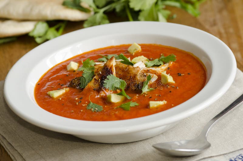 Spicy Mexican soup stock photo. Image of dine, roast - 25747798