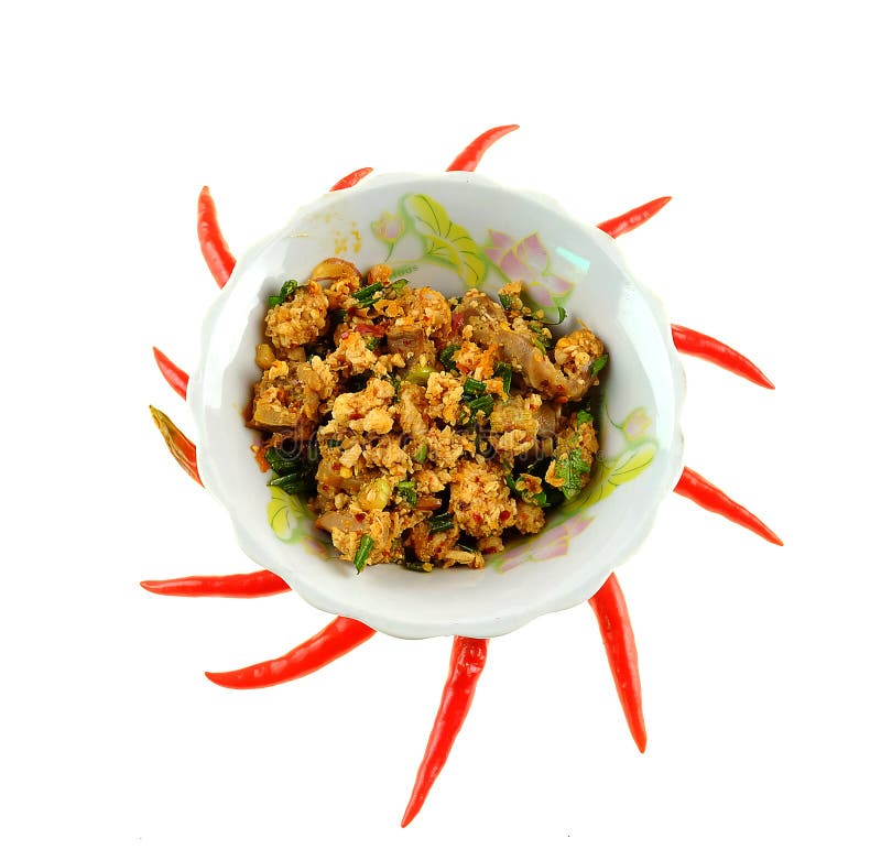Spicy minced chicken salad stock photo. Image of dinner - 67145724