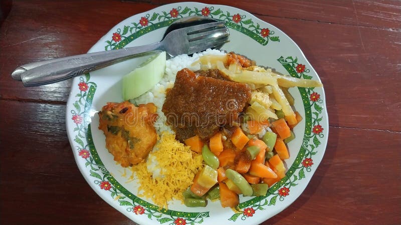 Spicy Mixed Rice Typical Surabaya Indonesia Stock Image - Image of ...