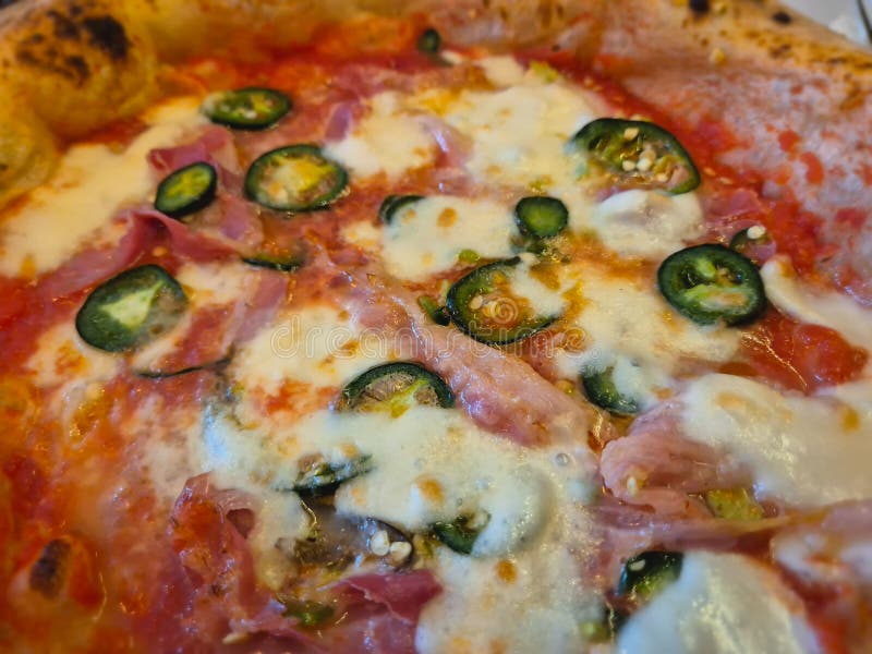 Spicy Neapolitan Pizza. Neapolitan Pizza with Spicy Peppers Stock Photo ...